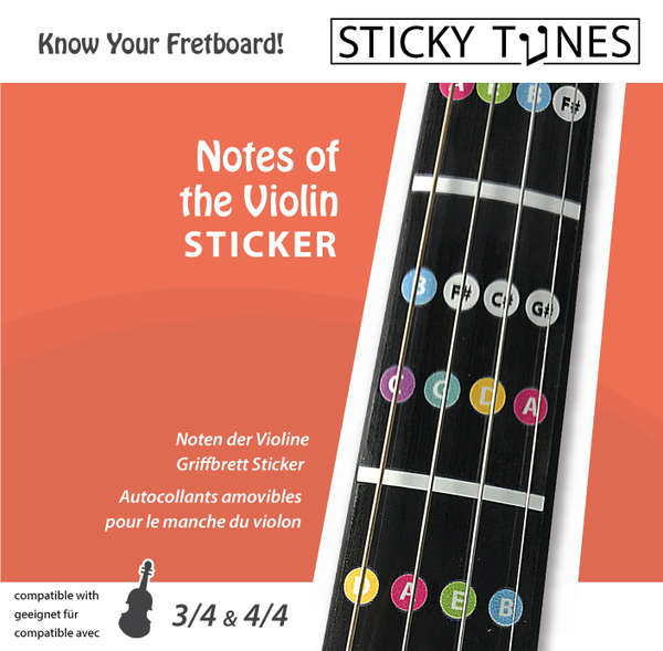 Sticky Tunes Violin Practice Stickers / Notes of the Fingerboard (4/4 ...
